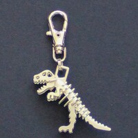 Handmade Genuine Leather T-rex Skeleton Keychain Dinosaur Bag Charm ...