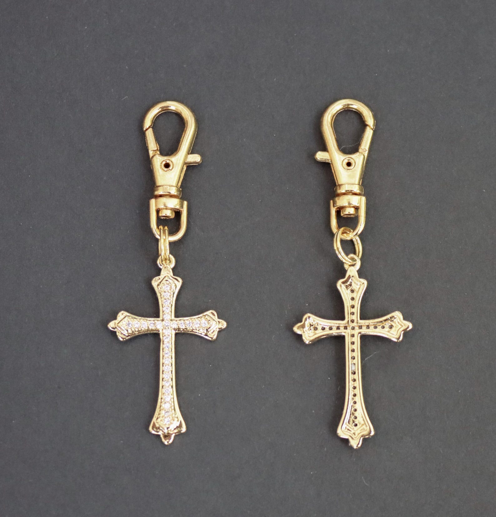 Cross Zipper Charm-gold Plated-rhinestones-style #15 - Etsy