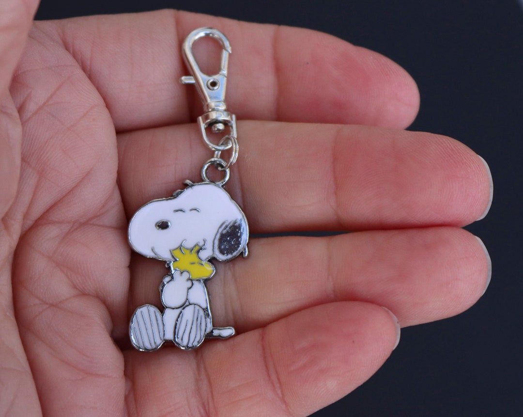 Peanuts-cartoon-enamel Zipper Charm-silver-tone- Sitting-style 2 - Etsy