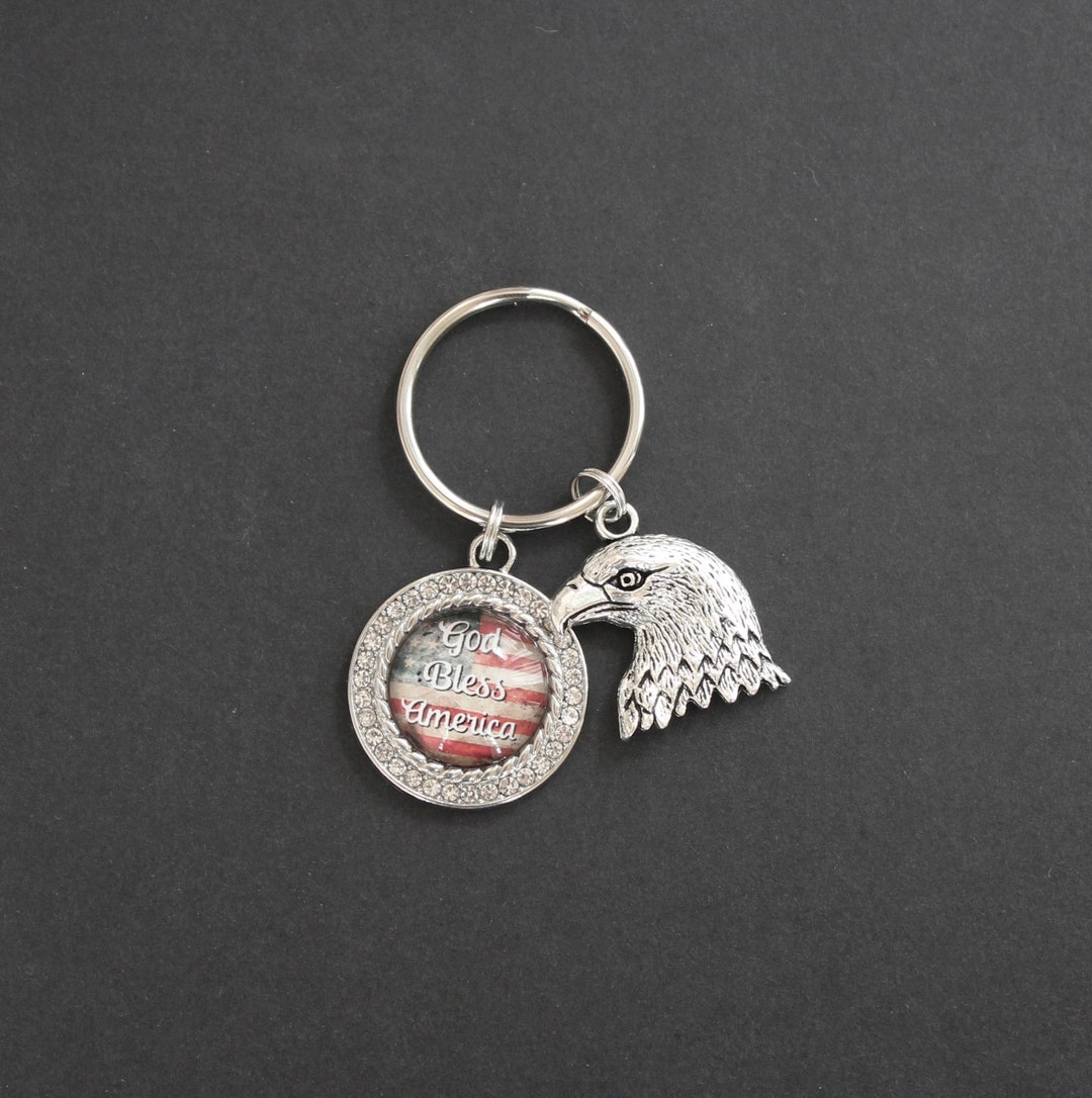 Patriotic Keychain-god Bless - Etsy