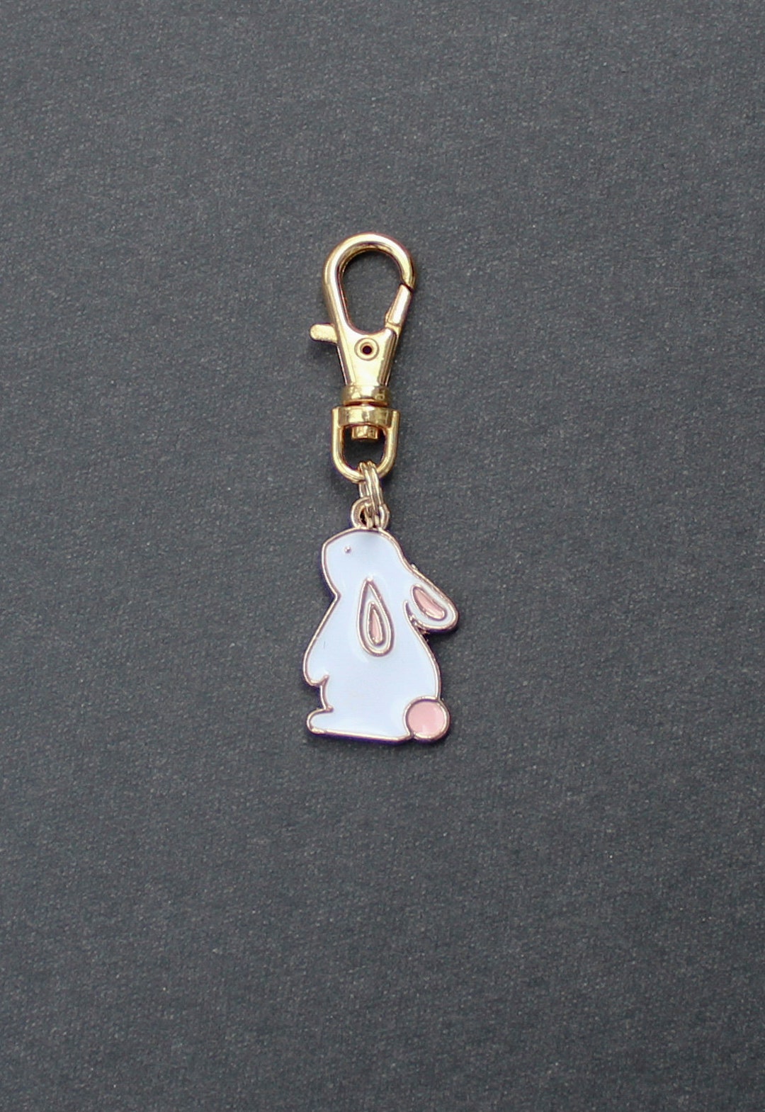 Bunny Zipper Charm-rabbit-enamel-pink and White-gold-tone - Etsy