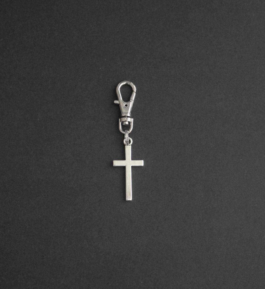 Cross Zipper Charm-religious-silver-tone-simple-style #1 - Etsy