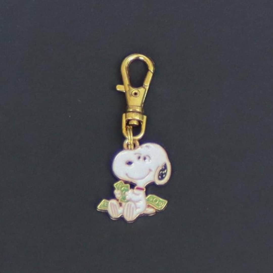 Peanuts-cartoon Character-money-enamel/gold-tone Zipper Charm-very TINY ...