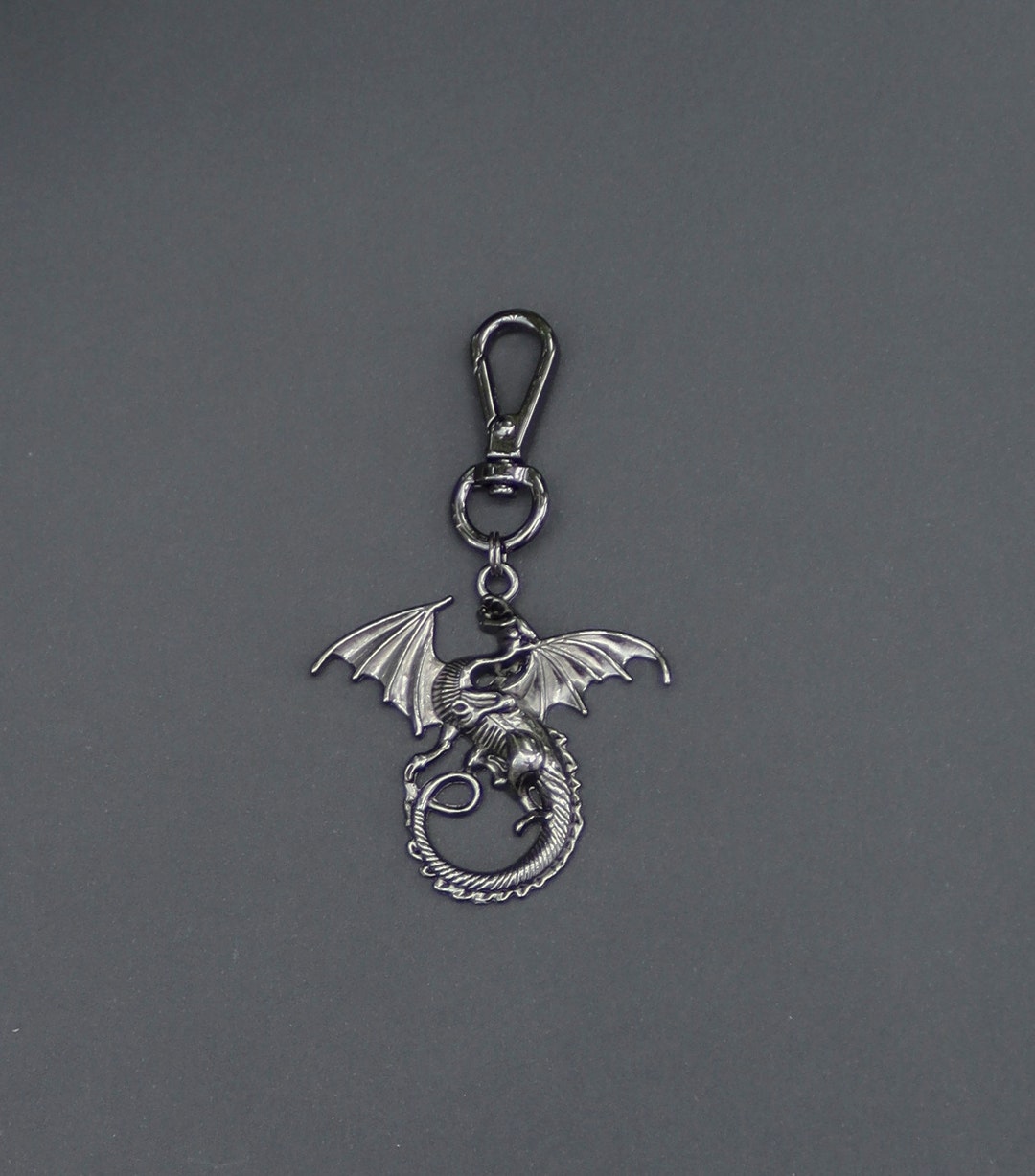 Dragon Zipper Charm-gunmetal-large Size-push GATE Clasp - Etsy