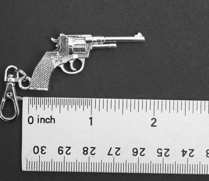 Pistol Zipper Charm-revolver-hand Gun-large 3d-silver-tone - Etsy