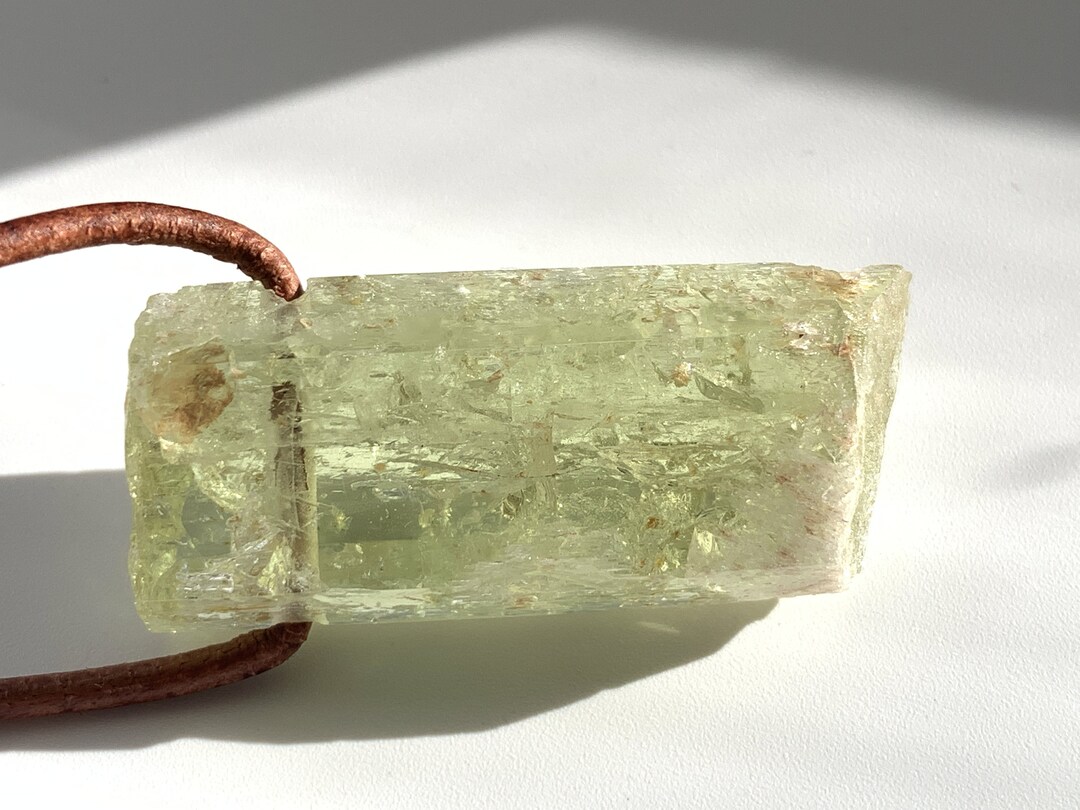 Fantastic Yellow-green Beryl Crystal Pendant / Drilled Pendant / Green ...