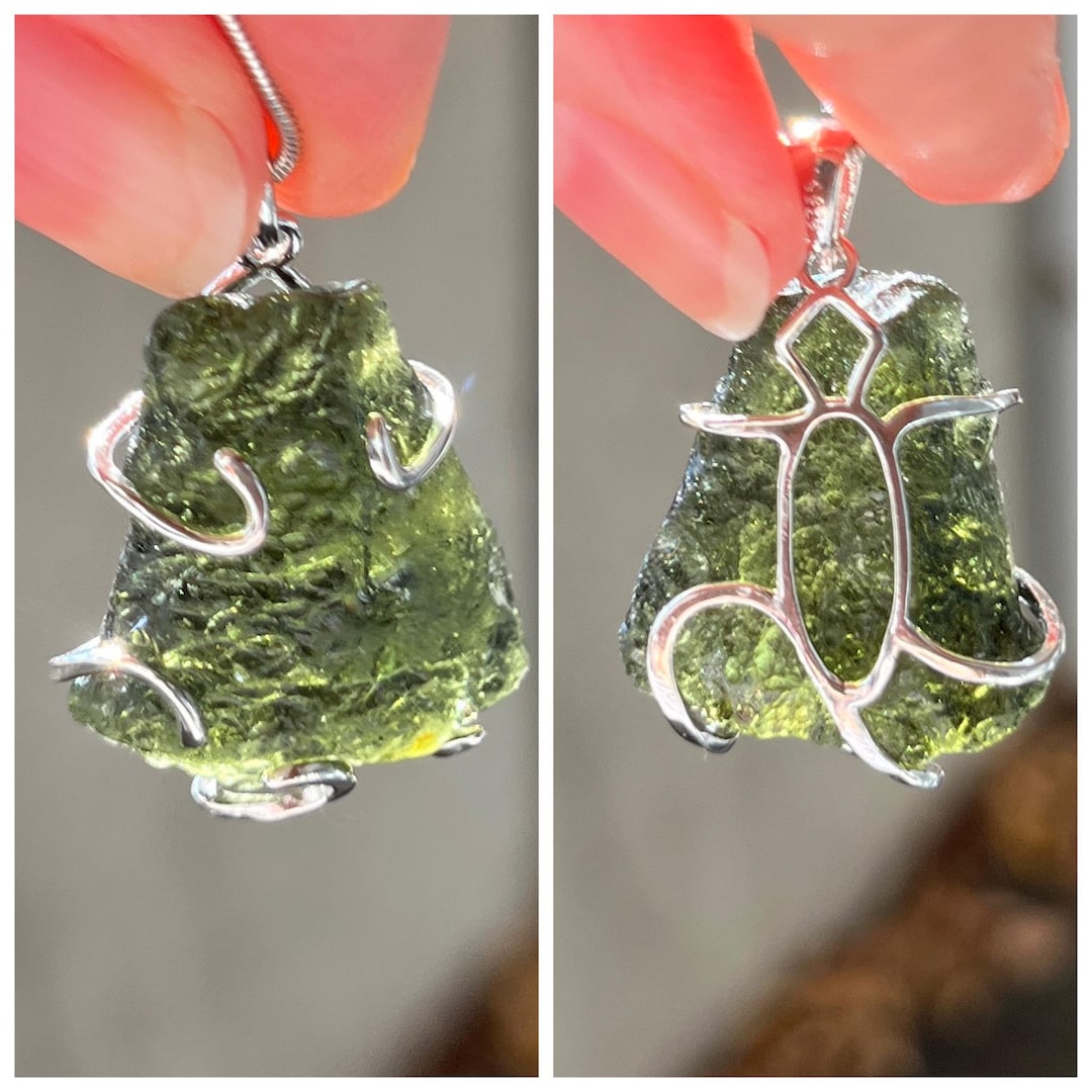 Unisex Genuine A-grade 3g Tumbled Deep Green Czech Moldavite Chlum ...