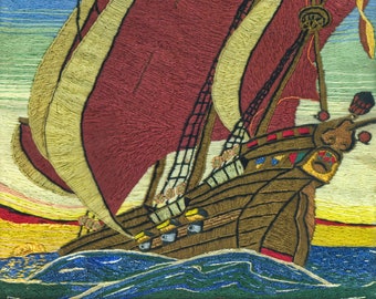 Needlepoint Ship | Etsy