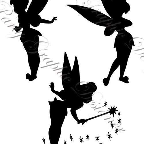 Black Silhouette Fairy Tinkerbell Inspired Paper Cut Outs - Etsy