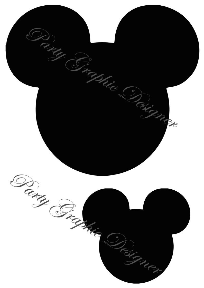 Cabeza De Siluetas Mickey Mouse Disney Etsy España