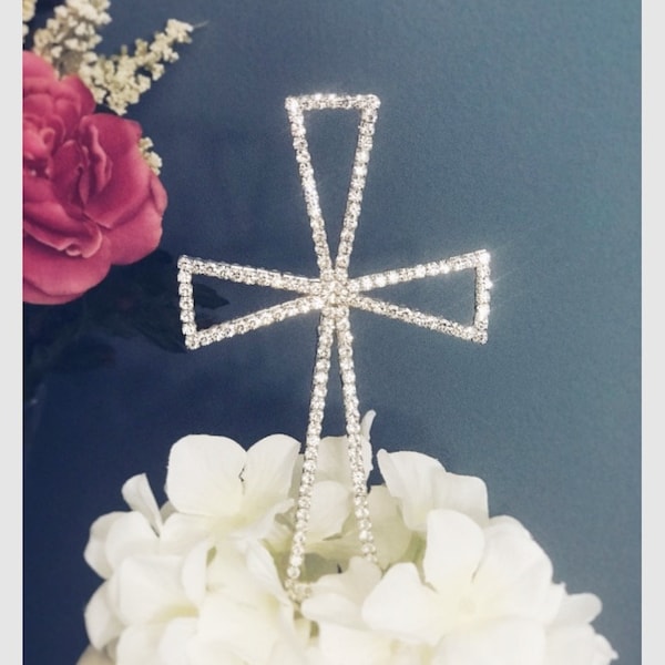 Cross Cake Topper Rhinestone - Etsy