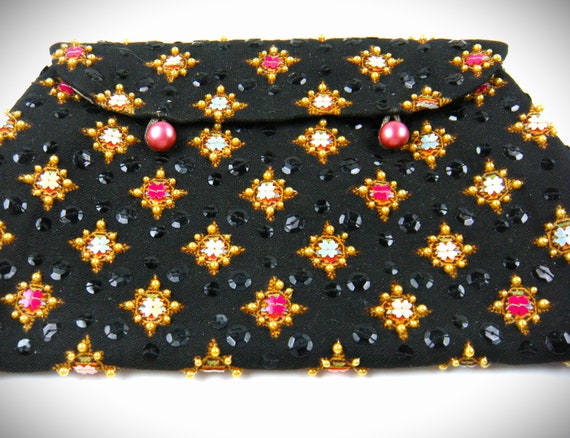 Pristine Vintage Purse Signed Odette Hand Embroidered - Gem