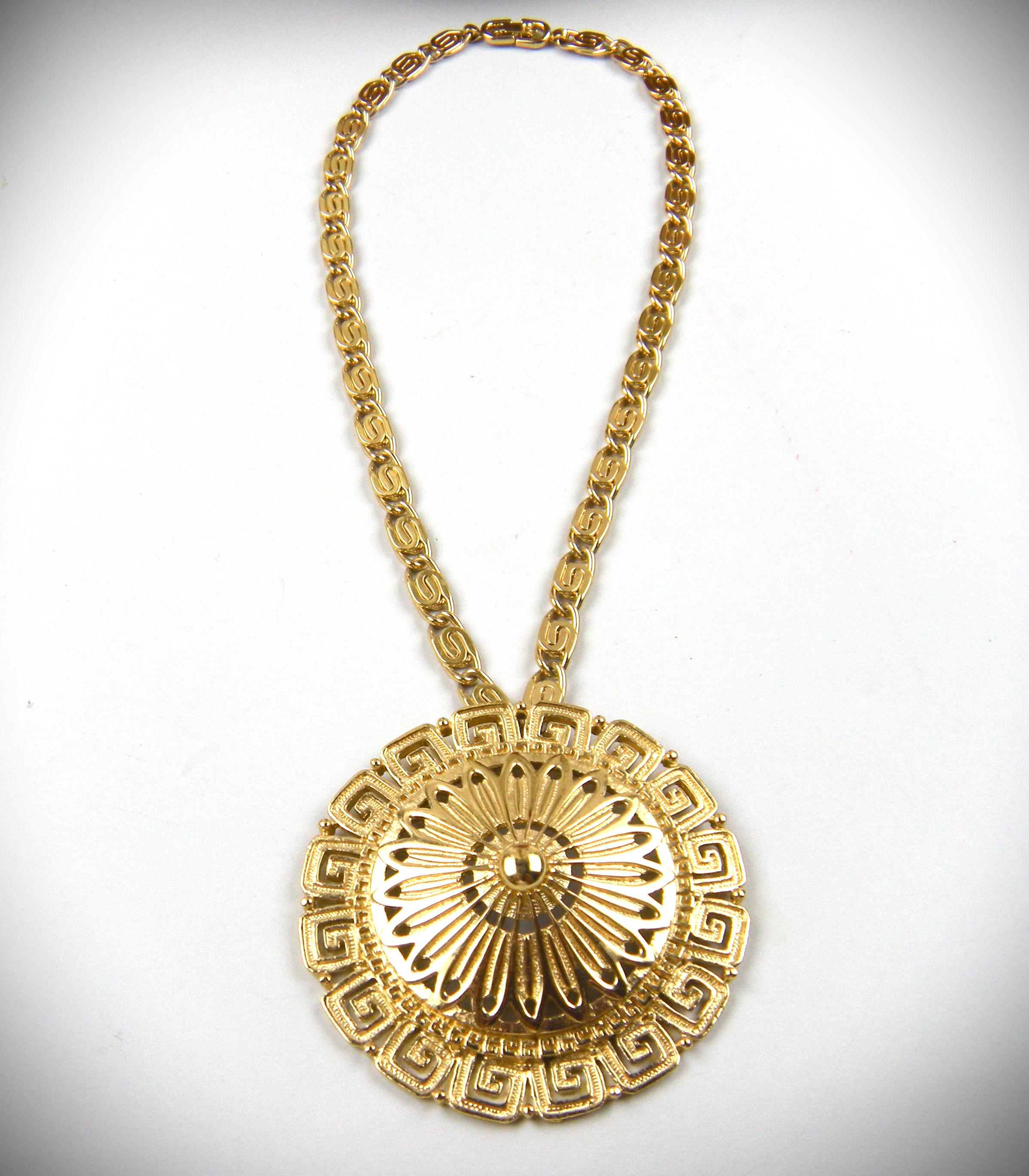 Signed 1960's Monet Greek Key With Original Chain - Etsy