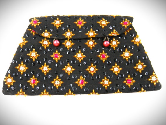 Pristine Vintage Purse Signed Odette Hand Embroidered - Gem