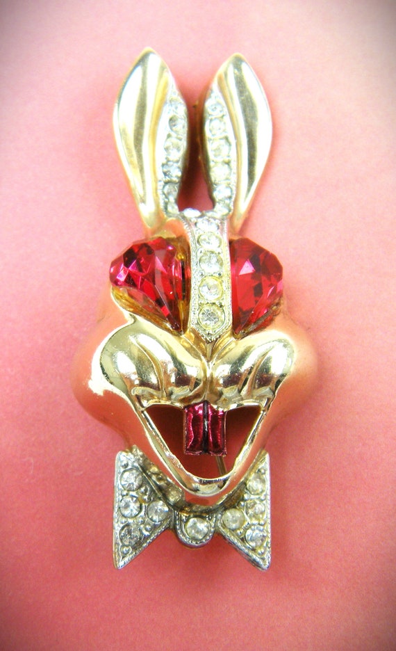 Unsigned Karu New York Huge Rabbit Brooch - Gem