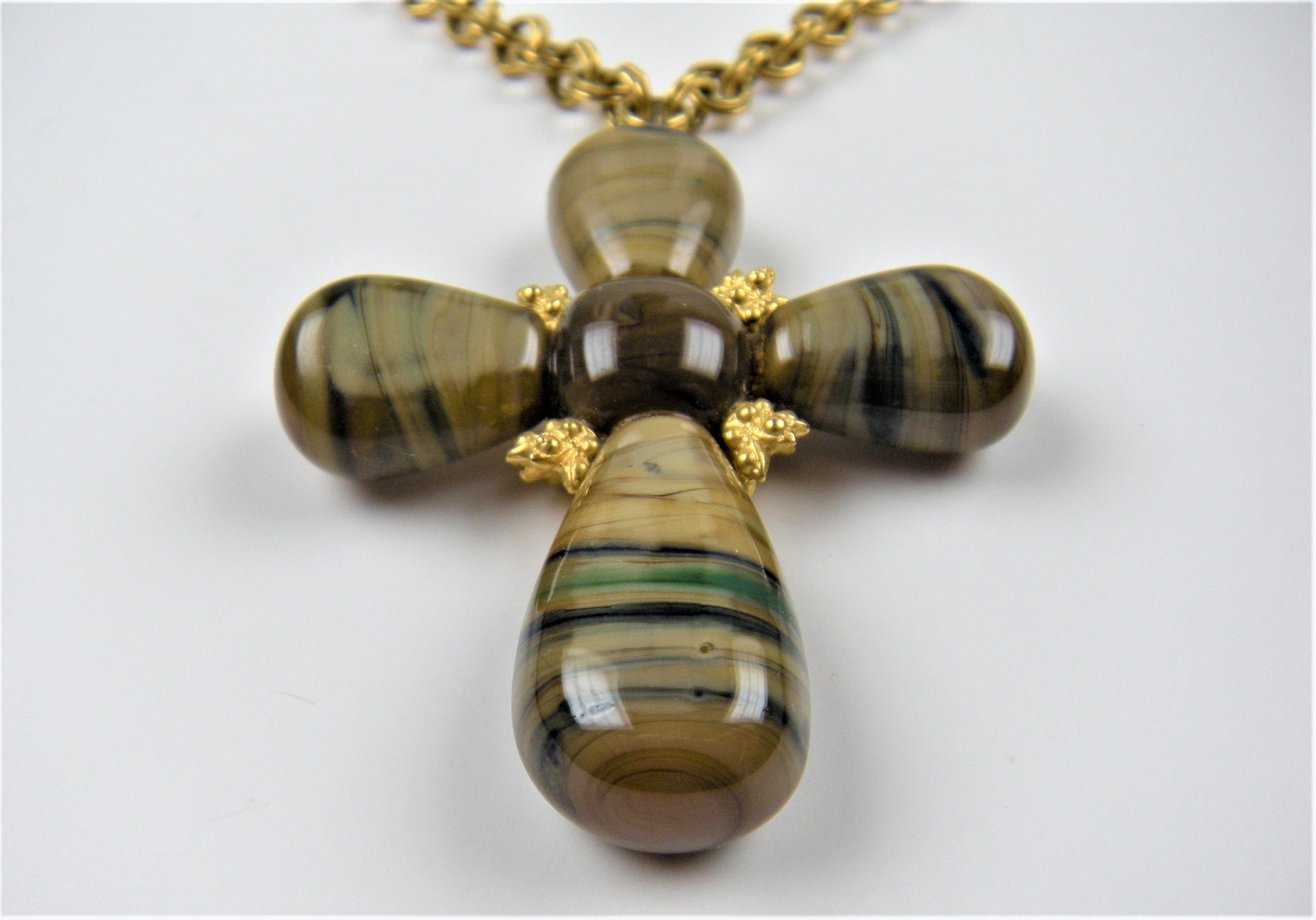 Very Rare Signed Judith Mccann 1960's Agate Cross With - Etsy