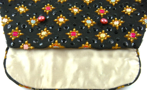 Pristine Vintage Purse Signed Odette Hand Embroidered - Gem