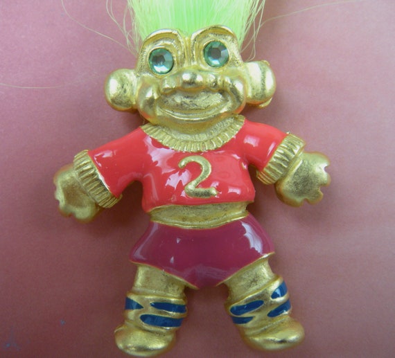 Signed Luca Razza Enameled Troll Brooch Rare and Uniq… - Gem