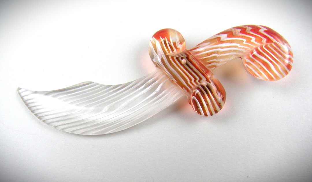 Pristine 1940's Lucite and Carved/painted Scimitar Sword Brooch - Etsy