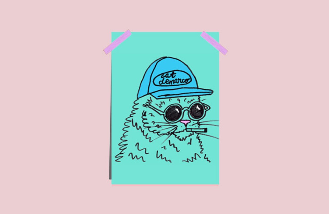 Mac Demarco Cat Print - Cat Print/ Mac Demarco Print/ Here Comes the ...