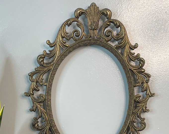 Vintage Metallic Gold Picture Frame Photo Metal Italian 8x10 Wall Décor ...