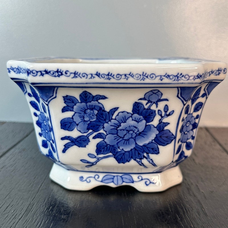 Blue Flower Pot - Etsy