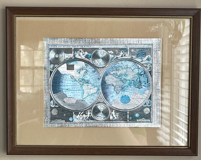 Vintage Dufex Print of a Map of the World Old Holographic Print Made in ...