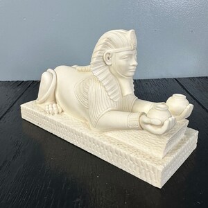 Vintage A. Giannelli Italian Alabaster Sphinx Sculpture White Stone ...