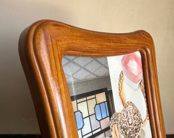 Vintage Wood Natural Rounded Corners Wooden Picture Frame Photo 5x7 ...