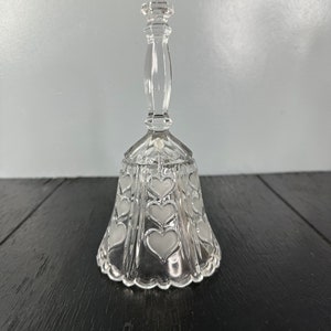 Vintage Large Crystal Glass Heart Bell Detailed Striped - Etsy