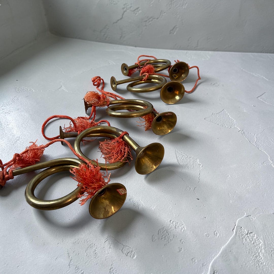 Vintage Mini Brass Hunting Horns Trumpt Set of 5 | Made in India | Mini ...