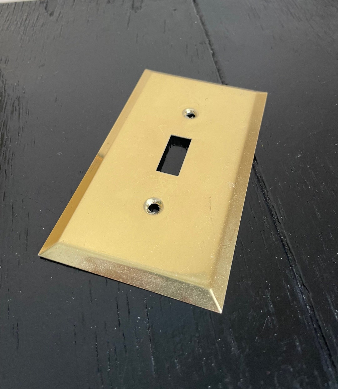 Vintage Ornate Gold Metal Light Switch Socket Cover Plate Brass Sleek ...