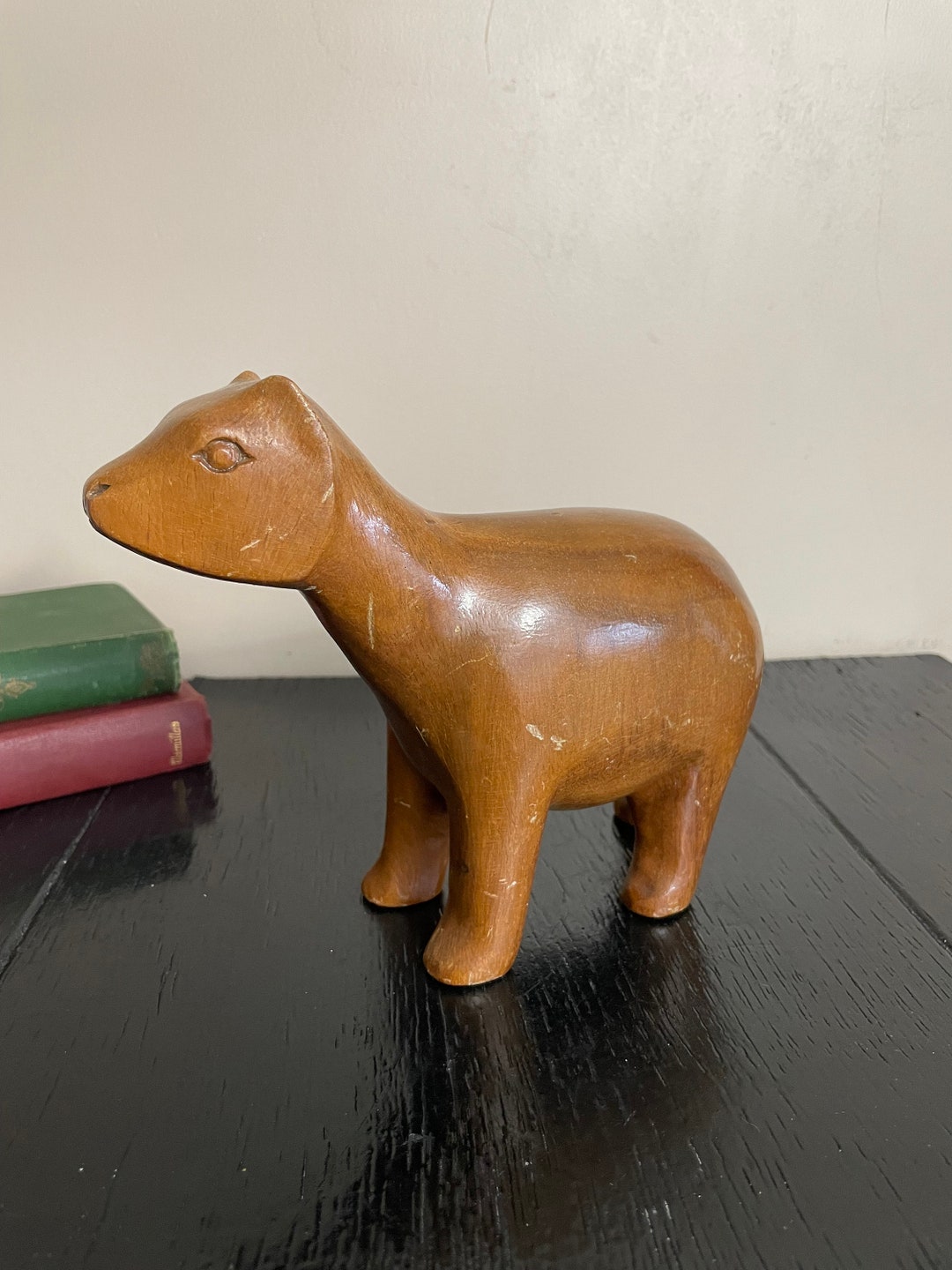 Vintage Capybara Natural Wooden Wood Carved Statue Bookend Mid - Etsy