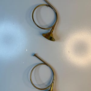 Vintage Solid Brass Horn Trumpets French Set Pair Christmas Display Door Hunting Bugles Decor ...