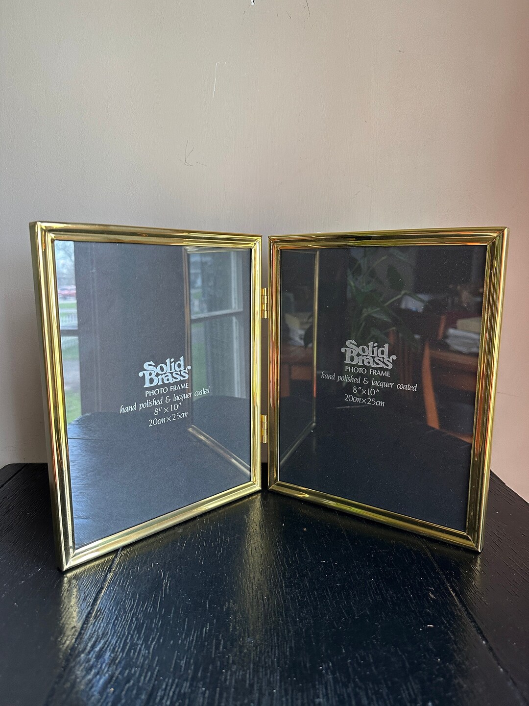 Vintage Solid Brass Ornate Hinged Double Gold Metallic Tone Sleek ...