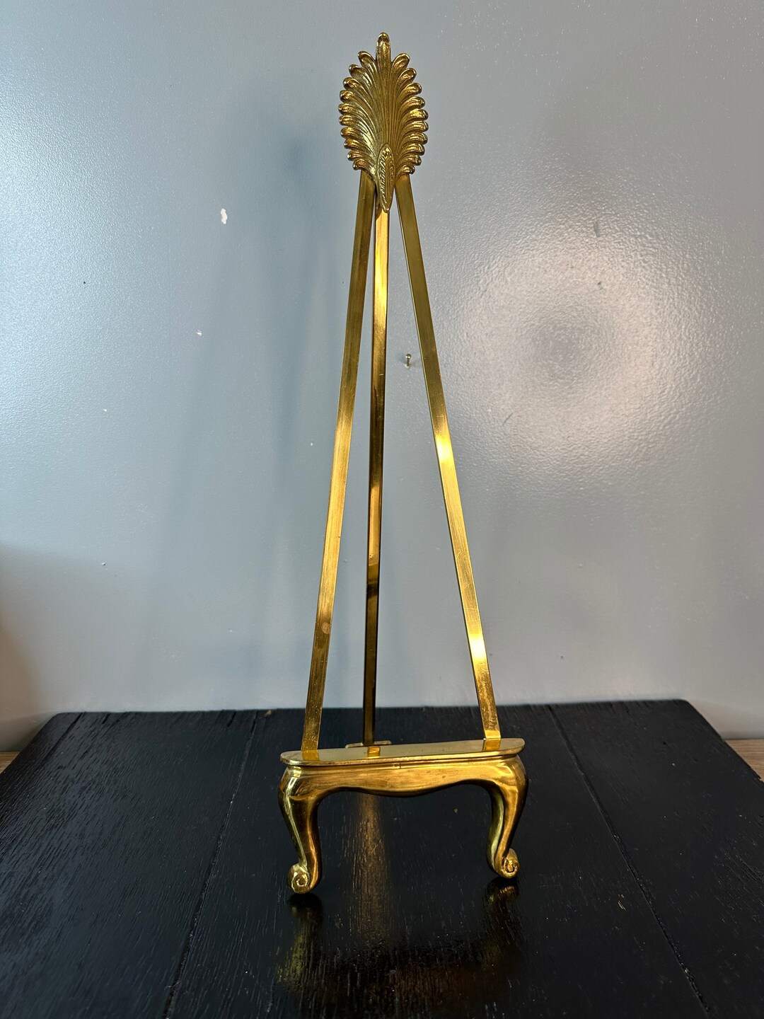 Vintage 19.5" Solid Brass Book Holder Easel Wedding Ornate Display ...