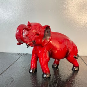 Vintage Antique Red 1930s Royal Doulton Flambe "elephant With Trunk ...