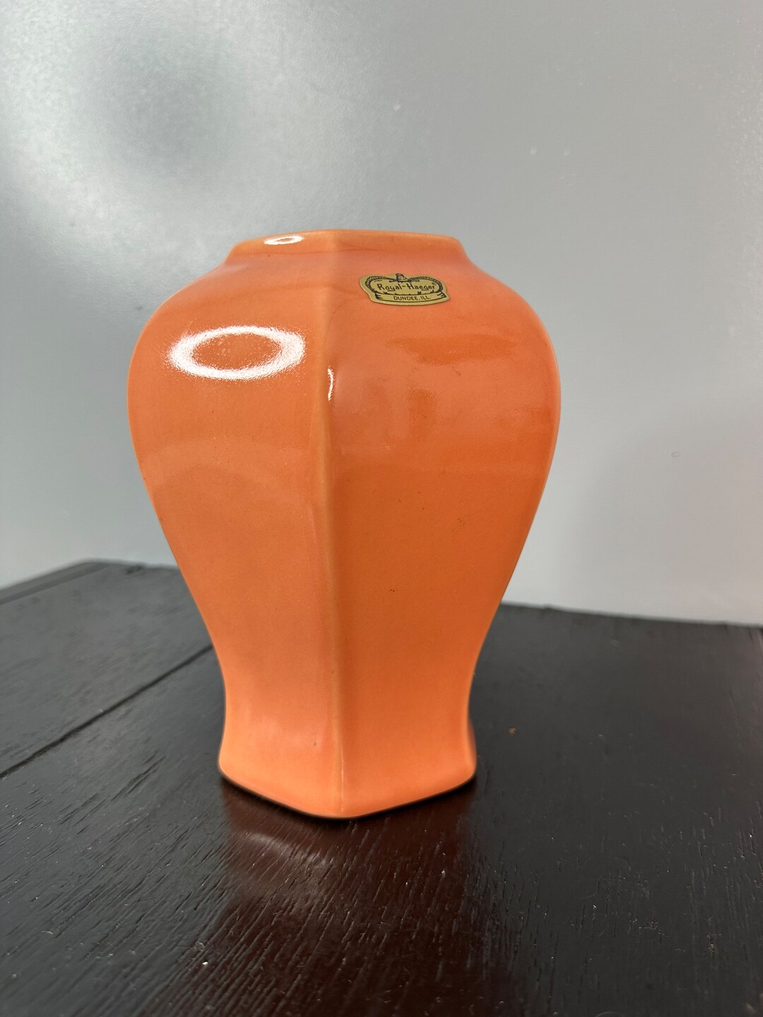 Vintage Royal Haeger Dundee, IL Vase Pottery Flower Peach Orange Large ...