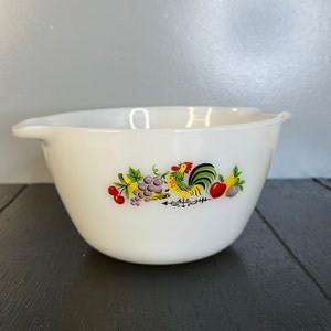 Vintage 4 Rooster Bowl Anchor Hocking Fire King Chanticleer Cinderella ...