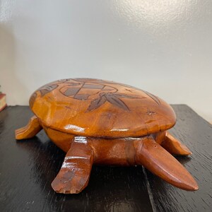 Vintage Turtle Tortoise Storage Box Wooden Handcrafted Antique ...