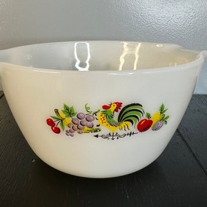 Vintage 4 Rooster Bowl Anchor Hocking Fire King Chanticleer Cinderella ...