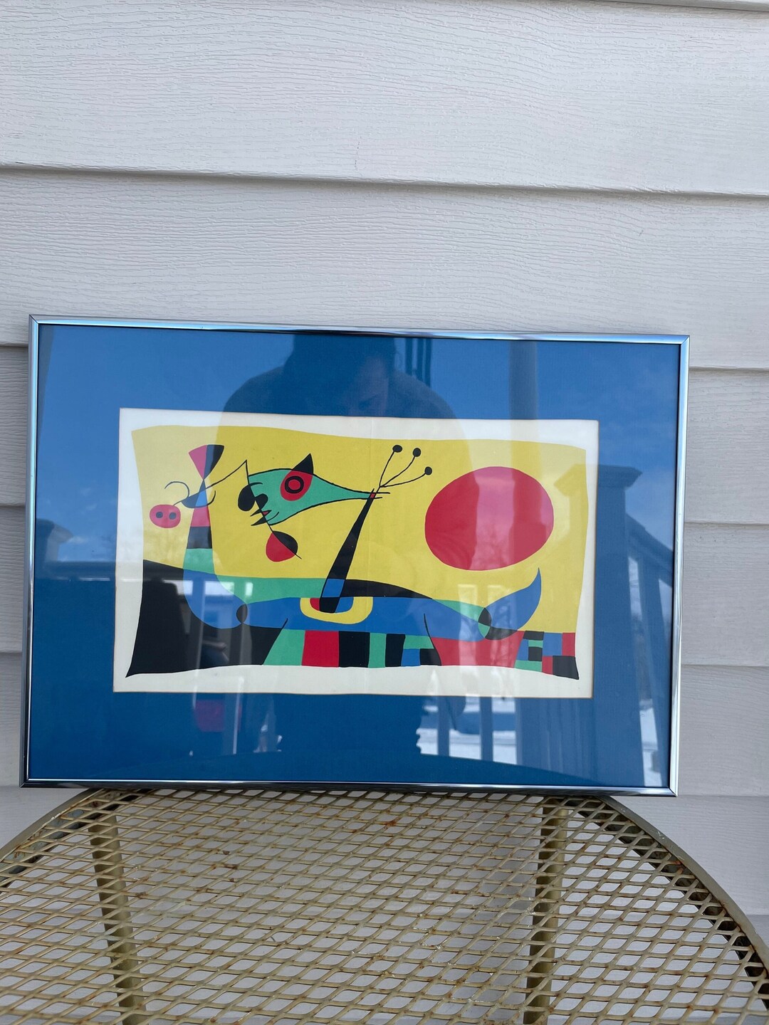 Joan Miro Peacock Feathers 1956 Lithograph Print Frame Framed Silver ...