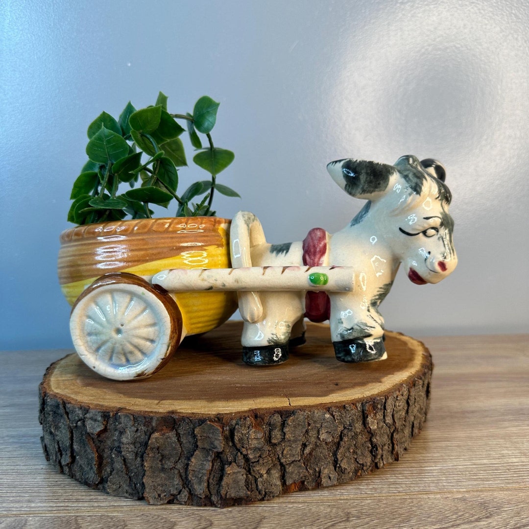 Vintage Donkey Horse Planter Pot Ceramic Display Décor Retro Knickknack ...