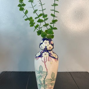 Antique Firenze Vase Mantel Pottery Glazed Hand Painted Florence Italy ...