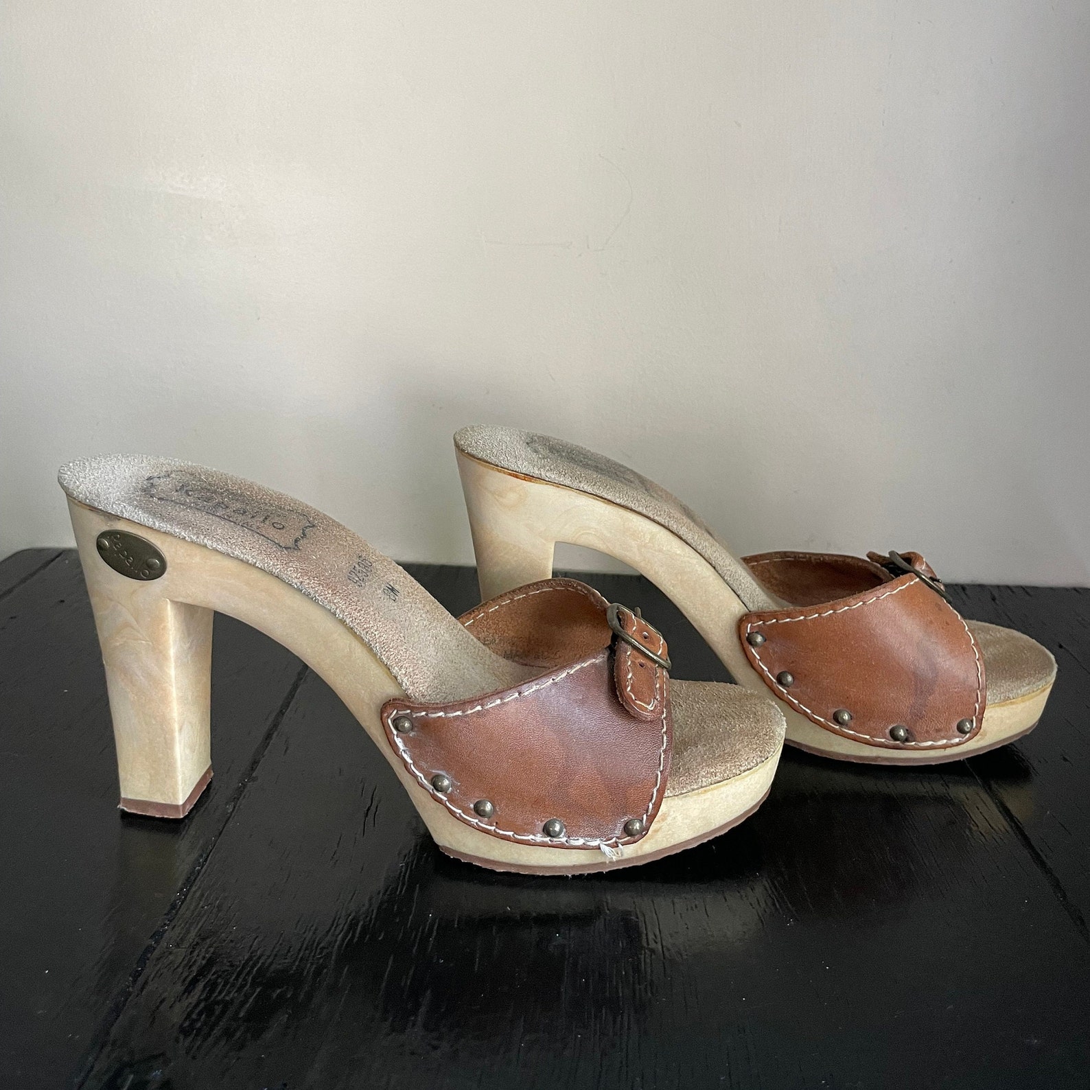 Vintage Rapallo Heels 8 1970s Italian Italy Leather Brown Faux - Etsy