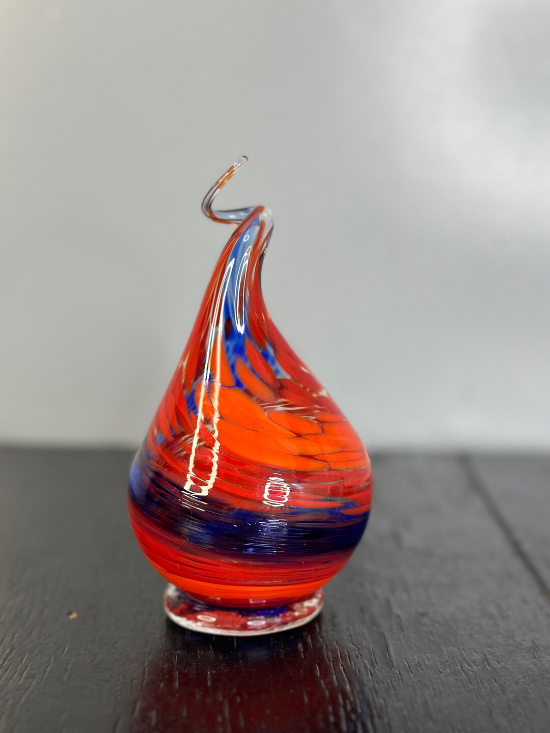 Rare Vintage Large Glass Tear Drop Bulb Egg Swirl Statue Paperweight ...