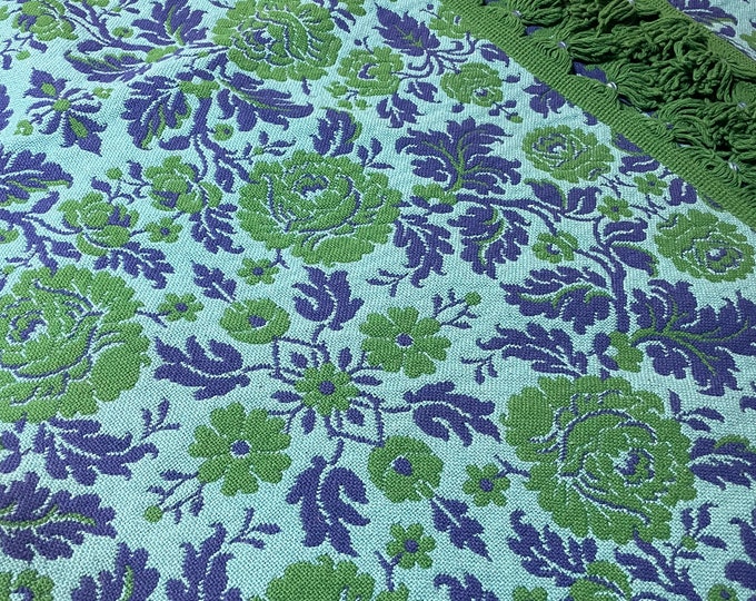 Vintage Italian Mid-century Cherub and Floral Brocade Colorful Satin ...