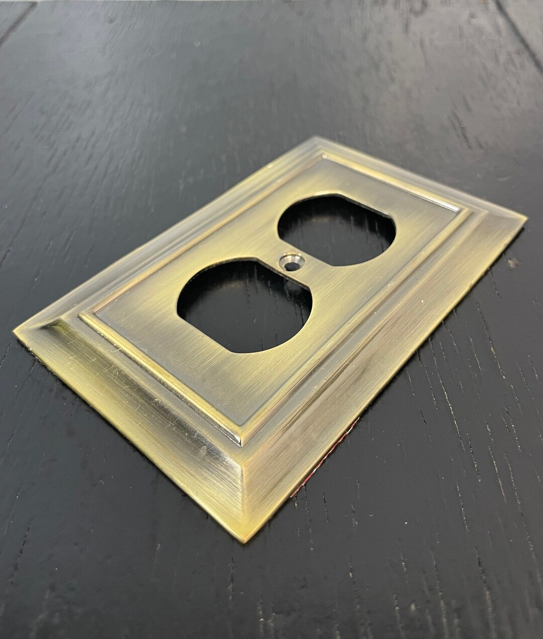 Vintage Ornate Brass Thick Gold Metal Light Switch Socket Cover Plate ...