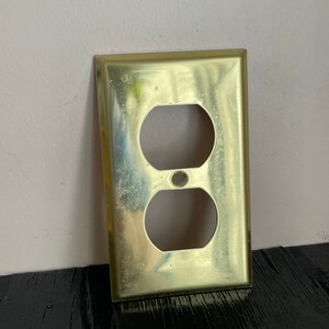 Vintage Ornate Gold Metal Light Switch Socket Cover Plate Brass Sleek ...