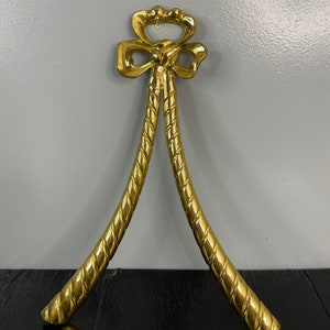 Vintage LARGE Hollywood Regency Wall Bow Ribbon Tails Brass Metal Wall ...